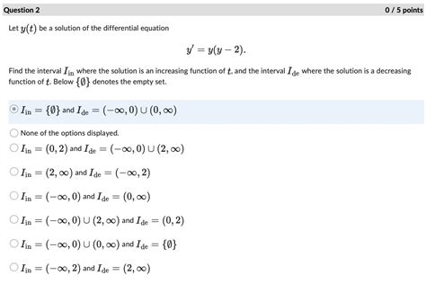 Solved Let Y T Be A Solution Of The Differential Equation Chegg Com