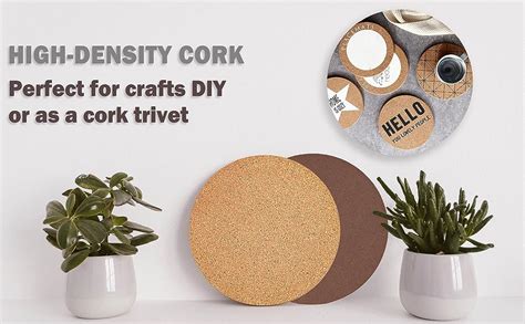 Kitlab Cork Plant Coasters Double Layers Hard Thick Cork