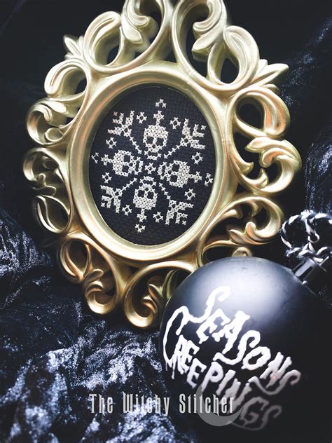 Gothic Snowflake Set Cross Stitch Pattern Modern Macabre Etsy
