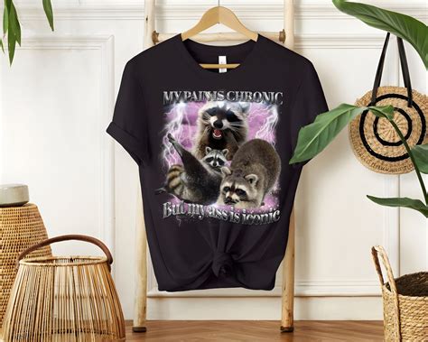 My Pain Is Chronic Raccon Vintage Shirt 90s Raccoon Shirt Funny Retro
