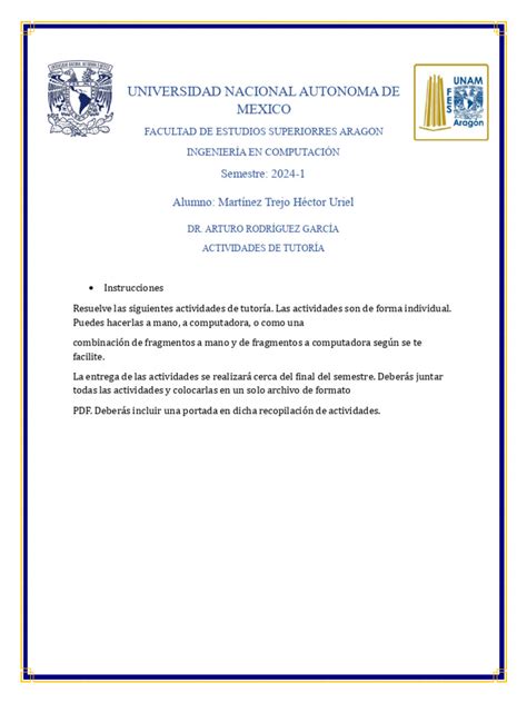 Actividades De Tutoría Pdf Alan Turing