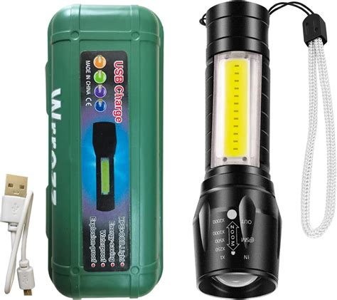 Wrrozz Led Flashlight Rechargeable Usb Mini Torch Light Ultra