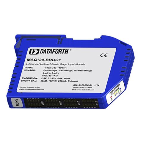 Analog Inputs Signal Conditioning Module Maq20 Brdg1 Dataforth Corporation For Strain