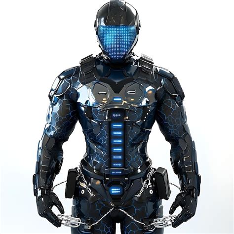 Cyber Police Suit For Law Enforcement With Digital Crime Dat Isolated