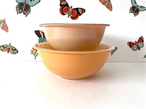 Pyrex Autumn Rainbow Nesting Bowls Pyrex Mixing Bowls Clear Bottom Pyrex 325 And 323 Etsy