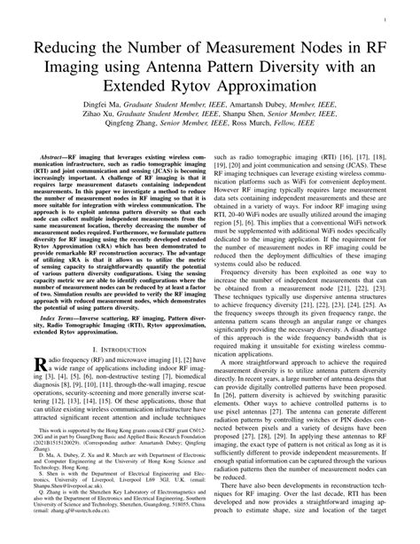 Pdf Reducing The Number Of Measurement Nodes In Rf Imaging Using