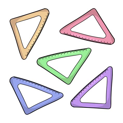 Conjunto De Reglas Escolares Multicolores Regla Triangular
