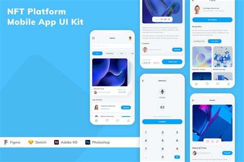 Nft平台移动应用app Ui Kit Sketch Fig Xd Psd 云瑞设计