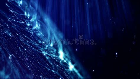 3d rendering background with particles with depth of field loop