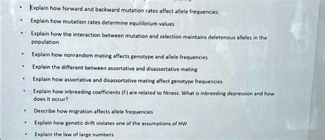 video solution explain how forward and backward mutation rates affect