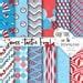 Antique Bliss Paisley Digital Paper Pack Shabby Chic Coral