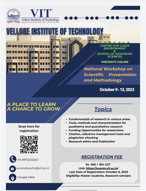 priya das on linkedin we sas andcce vit vellore are organising a five