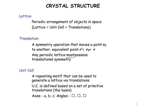 PPT CRYSTAL STRUCTURE PowerPoint Presentation Free Download ID 1011979