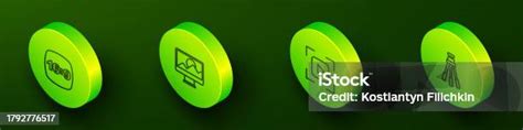 등각 투영 선 설정 액자 16 수정 카메라 초점 선 및 삼각대 아이콘 벡터 16에 대한 스톡 벡터 아트 및 기타 이미지 16 3차원 형태 녹색 Istock
