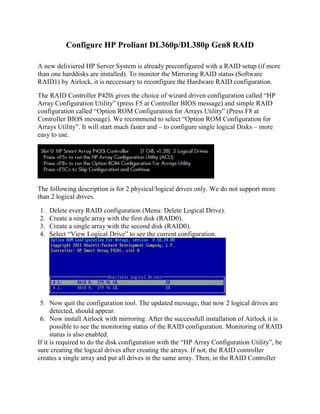 Configure Hp Proliant Dl P Dl P Gen Raid Pdf