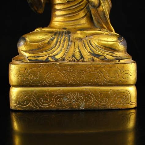 Chinese Gilt Gold Bronze Buddhism Arhat Statue