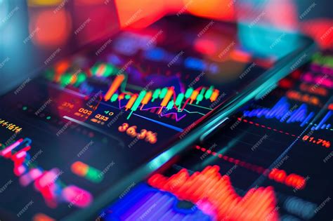 Stock Market Charts Finance Growth Chart On Smart Phone Screen