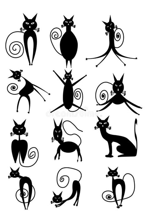 猫剪影 向量例证 插画 包括有 灰色 动画片 万圣节 字符 艺术 敌意 方式 收集 毛皮 40707102