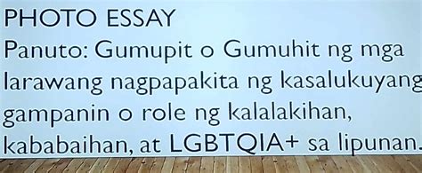 PHOTO ESSAY Panuto Gumupit O Gumuhit Ng Mga StudyX