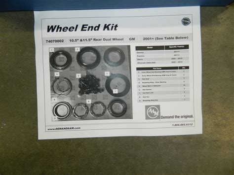 2001 2010 Gm Chevy Hub Bearing And Seal Kit Aam Axle Dual Rear Wheel End