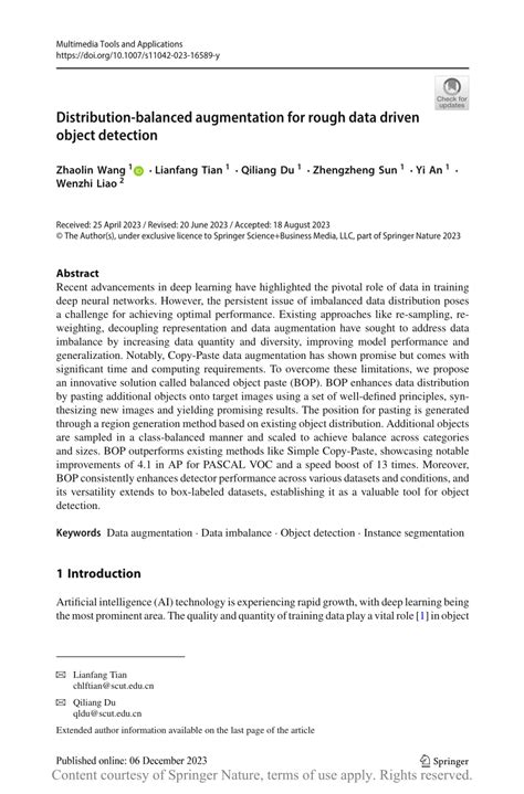distribution balanced augmentation for rough data driven object detection