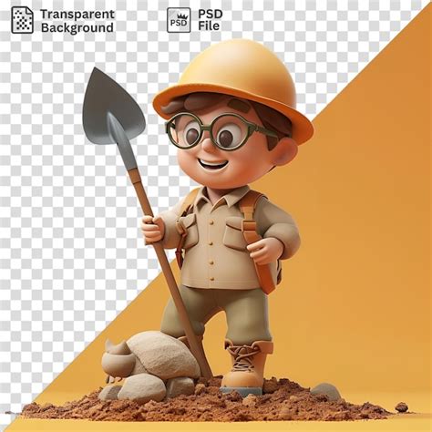 Premium Psd 3d Archaeologist Cartoon Excavating Ancient Artifacts