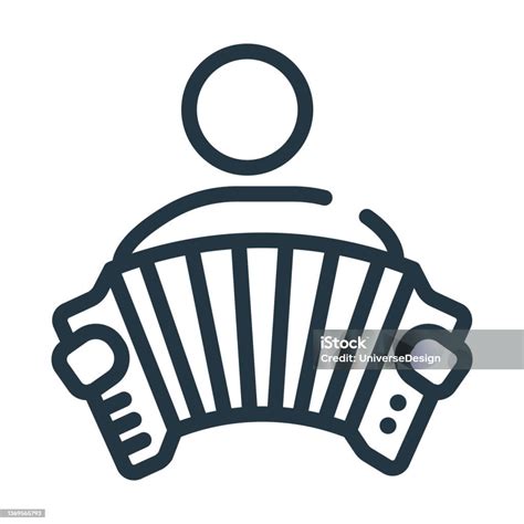 아코디언스트 얇은 라인 아이콘 음악 개념 고립 된 윤곽 기호에서 사운드 드럼 선형 아이콘 웹 디자인 및 앱에 대한 벡터 그림 기호 요소입니다 0명에 대한 스톡 벡터 아트 및