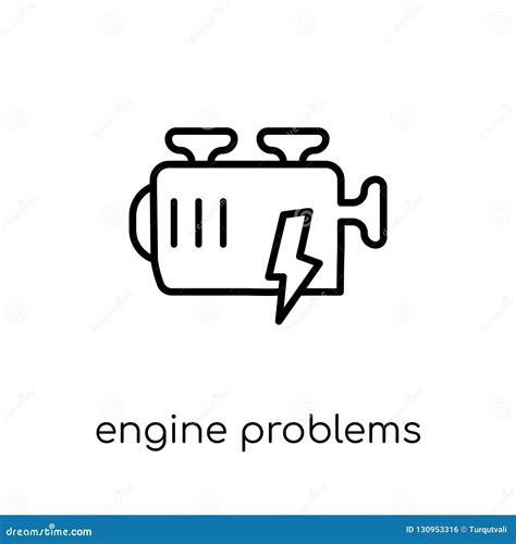 Engine Problems Icon Trendy Modern Flat Linear Vector Engine Pr Stock