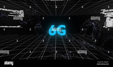Image Of Scope Scanning 6g Text Network Of Connections And Data