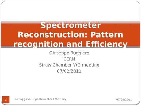 Pptx Spectrometer Reconstruction Pattern Recognition And Efficiency