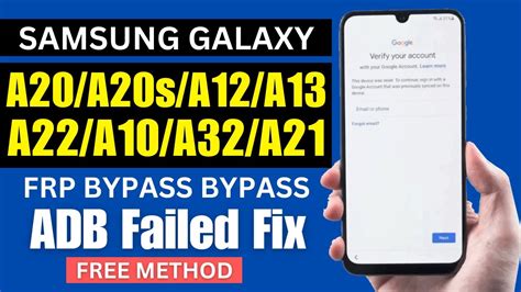 Samsung A20s FRP Bypass Android 13 Enable ADB Failed Fix YouTube