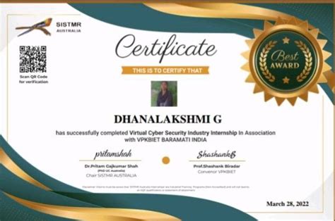 dhanalakshmi g on linkedin internshipcompletion certificate