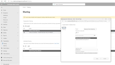 Configuring Federated Sharing Free Busy Calendar Information Between