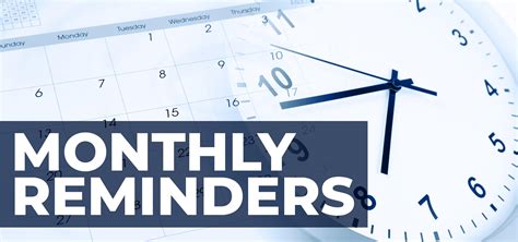 Monthly Reminders ESC Region 7