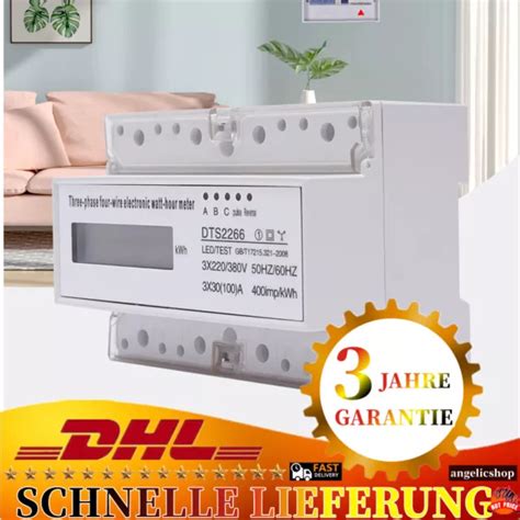 LCD DREHSTROMZÄHLER HUTSCHIENE Kalibriert 3 Phasen FüR Din Hutschiene 4