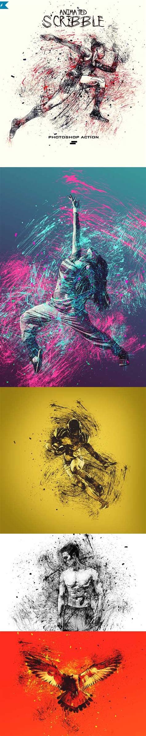  Animated Ink Scribbles Photoshop Action 19970128 Photoshop