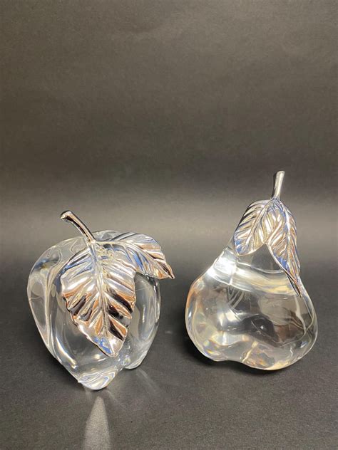 Lucite Apple And Pear Sculptures Etsy