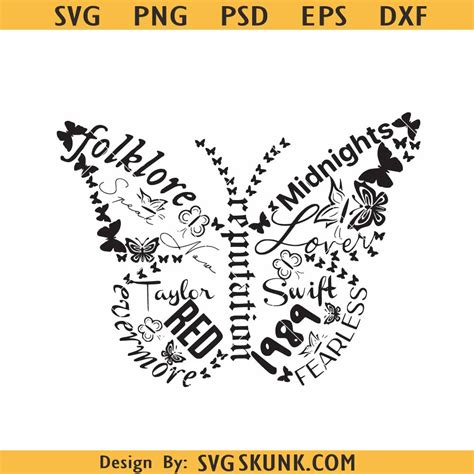 Taylor Swift Album Butterfly Svg Taylor Swift Butterfly Svg Folklore