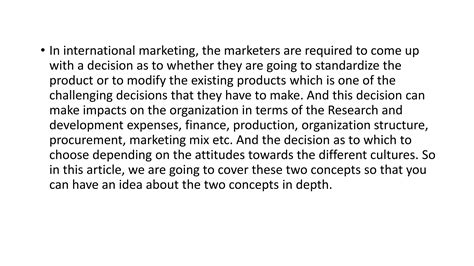 Product Standardization Vs Adaptation Pptx