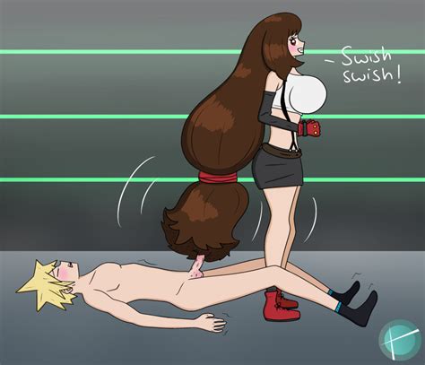 Rule 34 Cloud Strife Final Fantasy Final Fantasy Vii Hair Harpoon Hairjob Long Hair Tifa