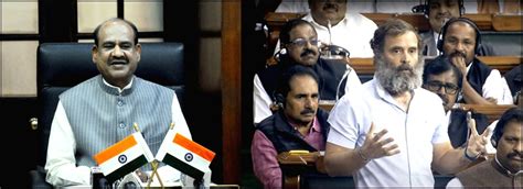 Free Photo Lok Sabha Speaker Om Birla And Rahul Ghandi