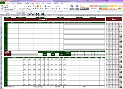 Cricket Score Sheet Template Excel Images And Photos Finder