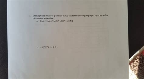 solved create phrase structure grammars that generate the