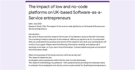 Survey The Impact Of Low And No Code For Uk Based Software