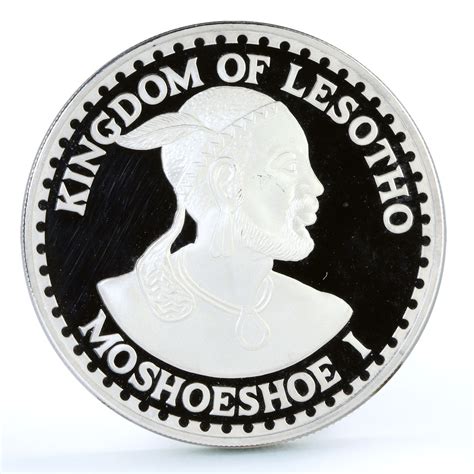 Lesotho 50 Maloti 110 Years King Moshoeshoe Crocodiles Fauna Silver Coin 1980 Coinsberg