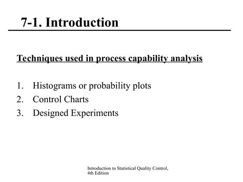 Introduction To Statistical Quality Controlppt