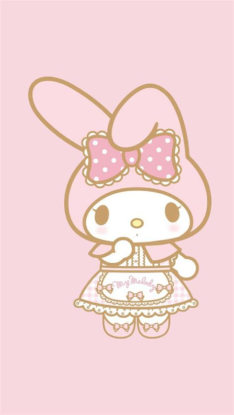 Download Cute My Melody Wearing Pink Dress Wallpaper