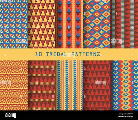 8 Different Tribal Patterns Geometric Design Pattern Swatches Vector