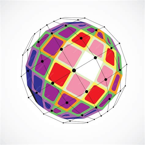 Premium Vector 3d Vector Digital Wireframe Spherical Object Made Using Facets Geometric