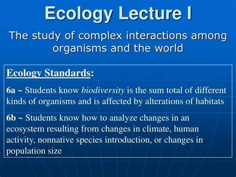 Ppt Ecology Lecture I Powerpoint Presentation Free Download Id649592